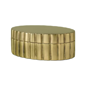 Antique Gold Flute Oval Box – Trends By Design